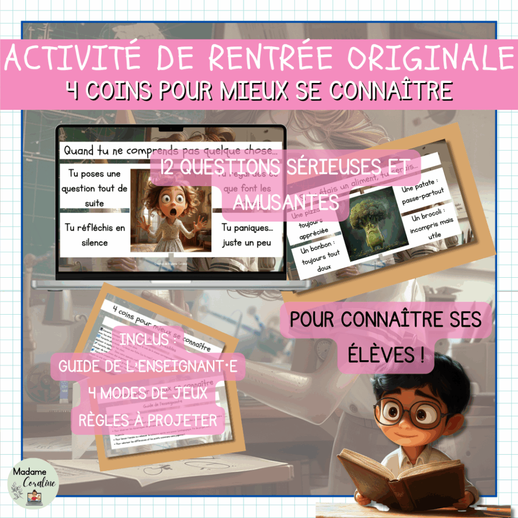 Activité de rentrée originale - 4 coins pour mieux se connaître ...