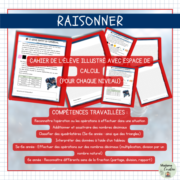 Raisonner sur le Superbowl | 4e 5e 6e année | Polygones et nombres ...